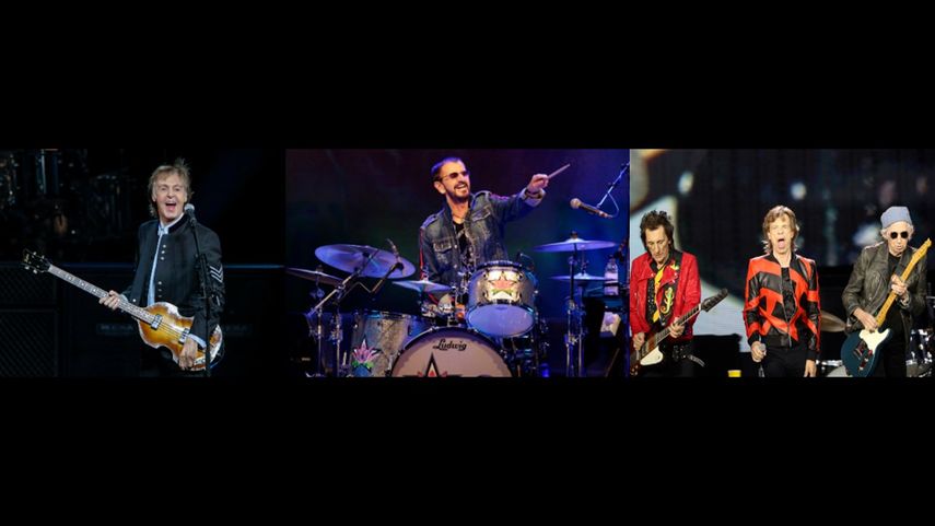 Paul McCartney y Ringo Starr graban con The Rolling Stones