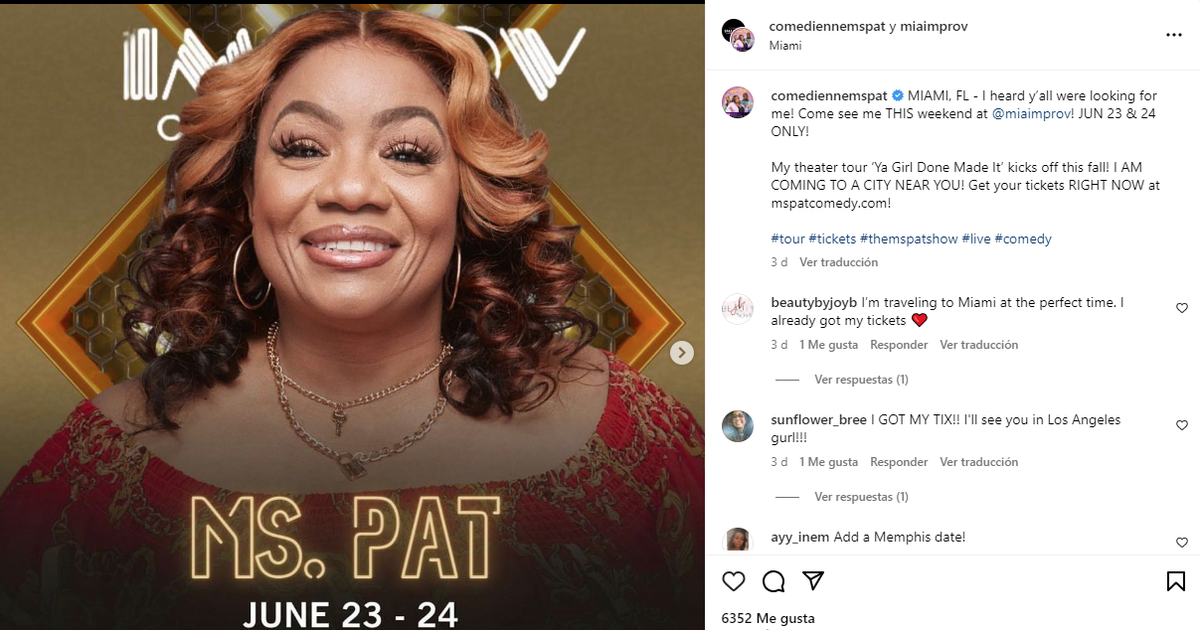 La comediante Ms. Pat se presenta en Miami