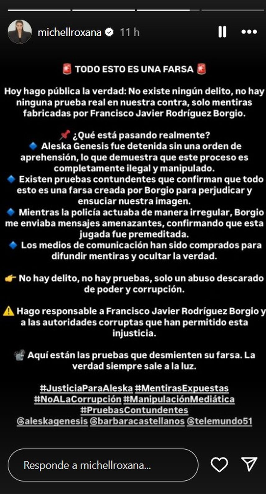 Aleska Génesis queda en libertad: Mis derechos fueron vulnerados