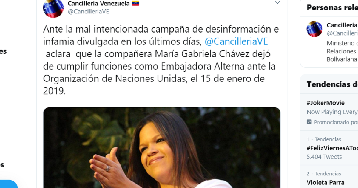 Régimen venezolano confirma que hija de Chávez abandonó su cargo en las ...