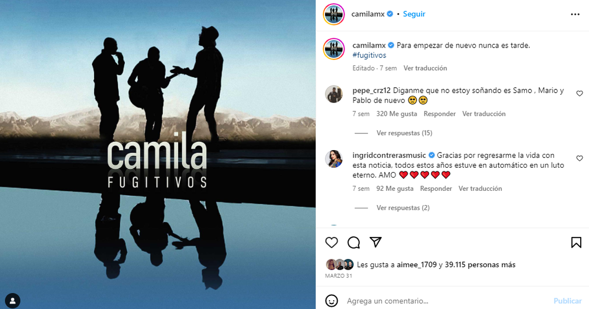 Camila anuncia el regreso de Samo a la agrupación