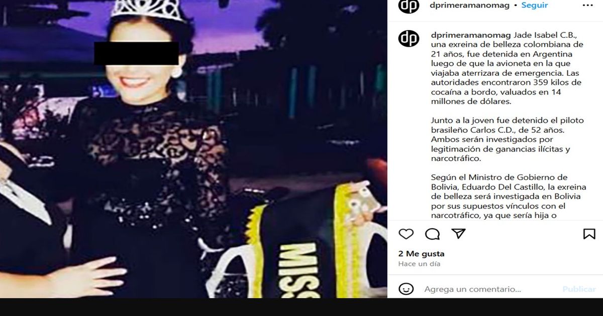 Arrestan a exreina de belleza por caso de narcotráfico