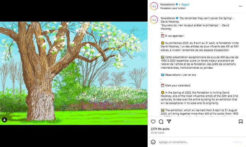 Pintor David Hockney expone retrospectiva en la Fundación Louis Vuitton de París