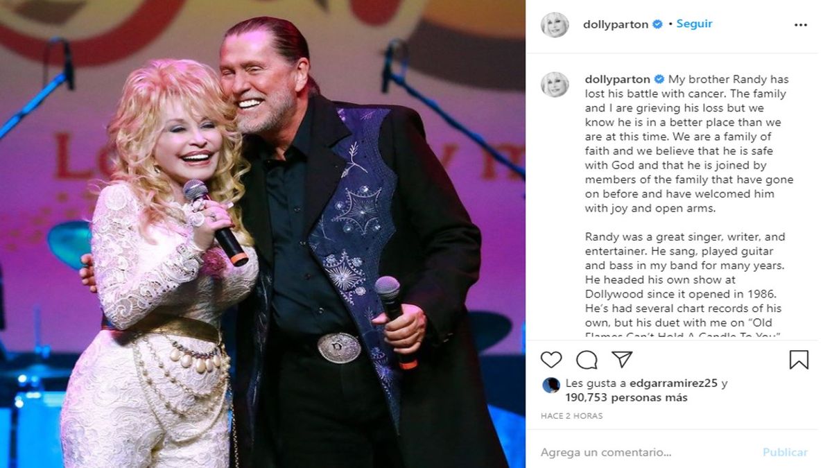 Muere el cantante Randy Parton, hermano de Dolly Parton