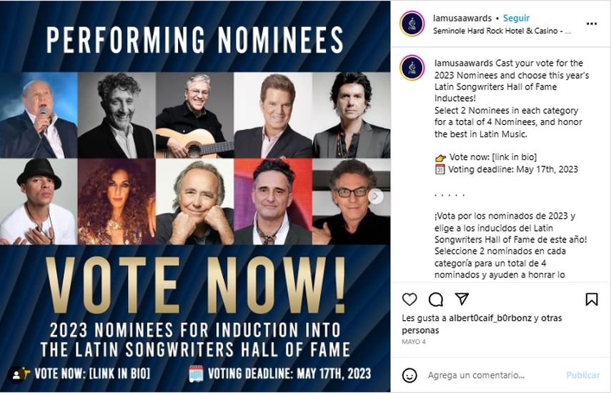 Artistas latinos compiten por el Premio La Musa