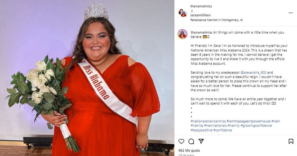 Modelo de talla grande, coronada Miss Alabama, aboga contra el bullying