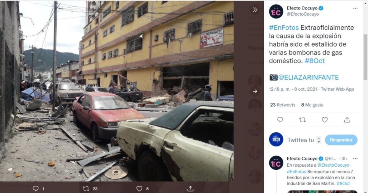Venezuela: explosión de bombona de gas deja 7 heridos