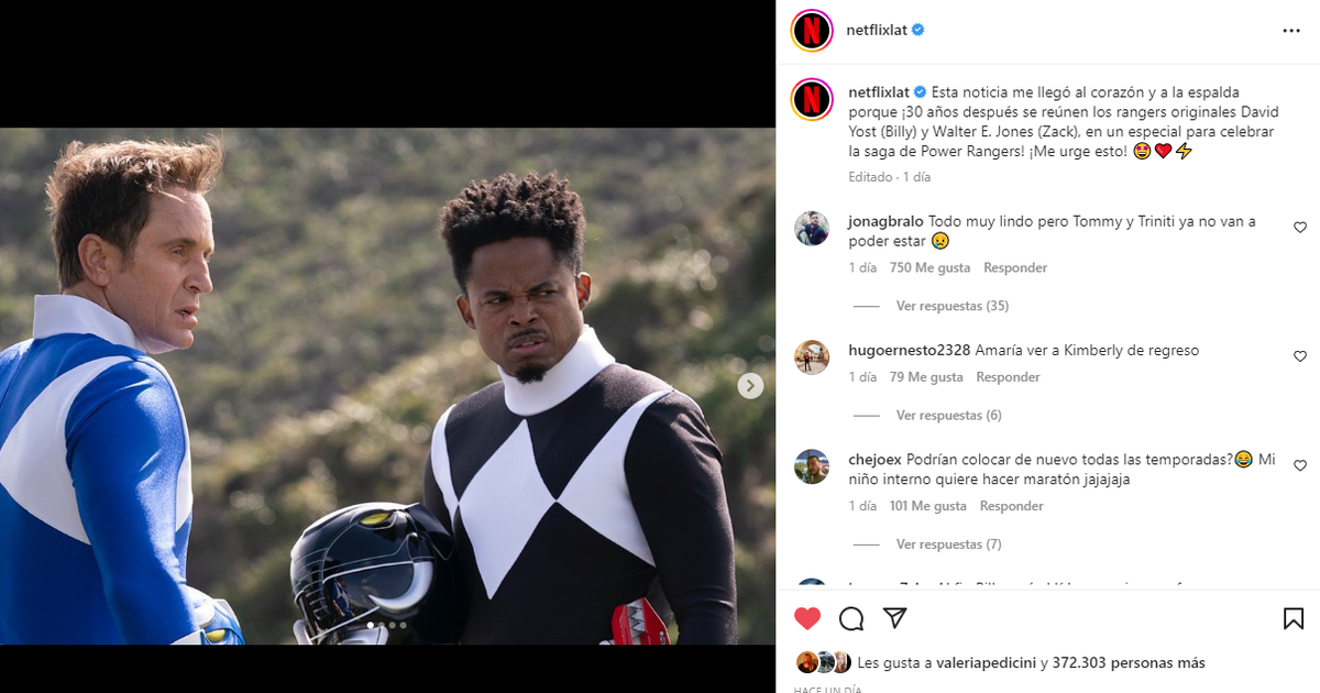 Netflix prepara reencuentro de los Power Rangers