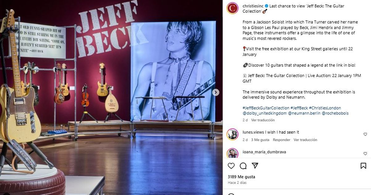 Subastan instrumentos del guitarrista británico Jeff Beck