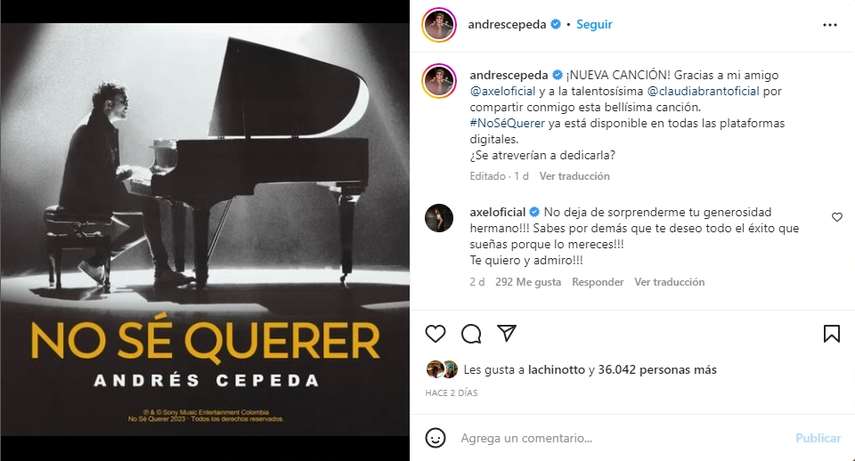 Andrés Cepeda presenta el sencillo No sé querer