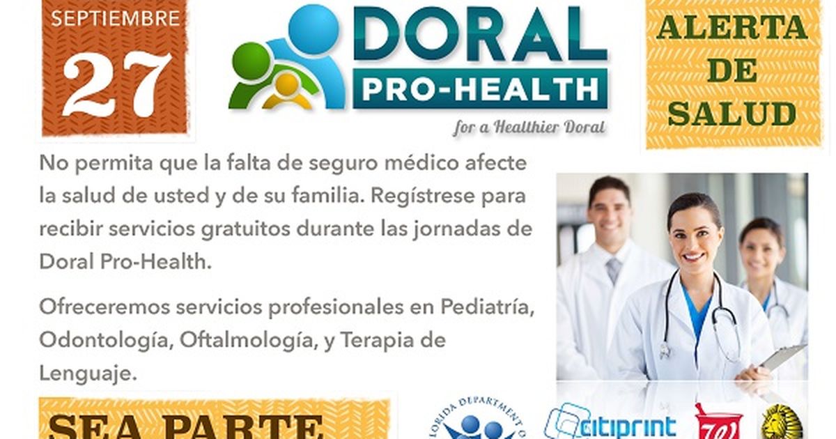 Realizarán segunda jornada de salud gratuita en Doral Pro-Health