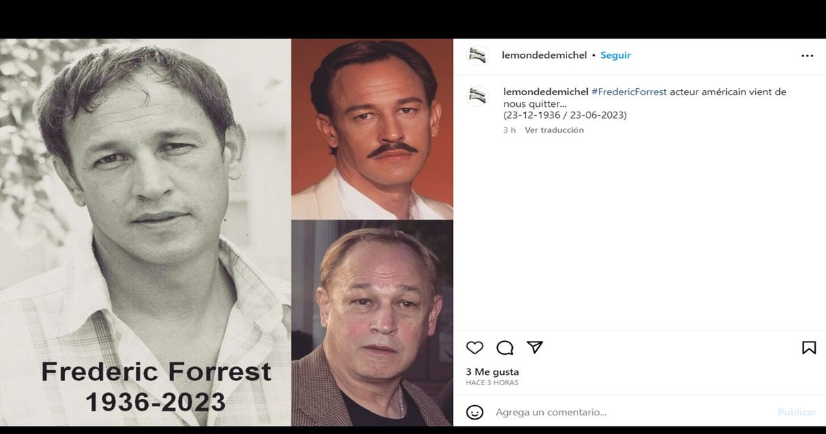 Fallece el actor Frederic Forrest a los 86 años