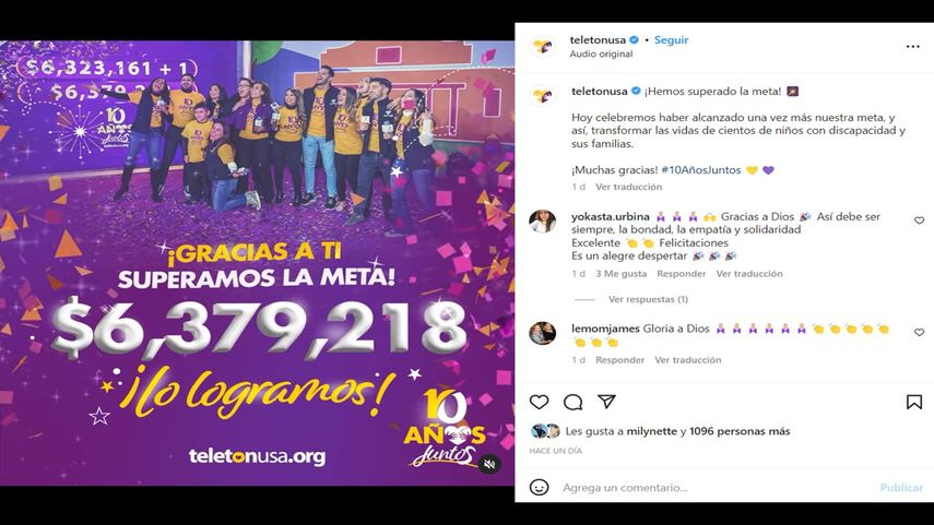 Teletón USA supera meta de recaudación en 10mo aniversario