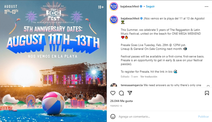 Conoce a los artistas que participan en el Baja Beach Fest