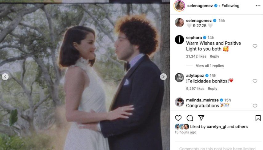 Selena Gómez y Benny Blanco se casan en California