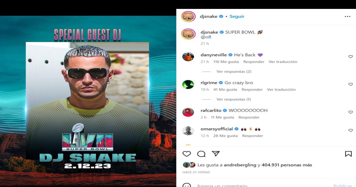 Confirman a DJ Snake para medio tiempo del Super Bowl