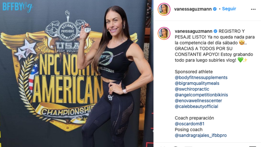 Con más musculatura, Vanessa Guzmán gana competencia fitness