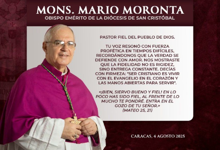 Muere monseñor Mario Moronta, el obispo que se convirtió en férreo ...