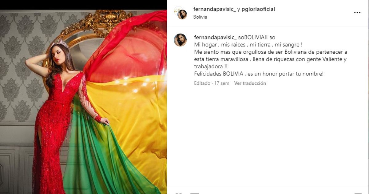Fernanda Pavisic se queda sin la corona de Miss Bolivia