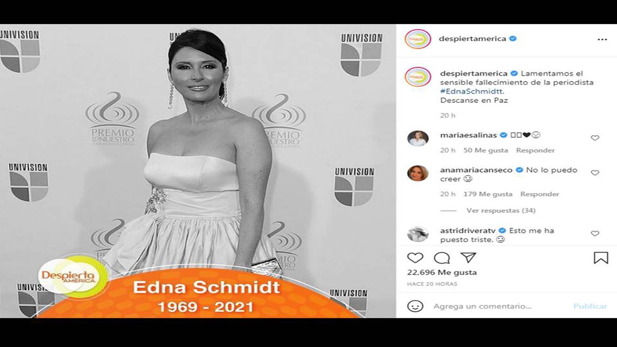 Fallece Edna Schmidt, periodista y presentadora de Univision