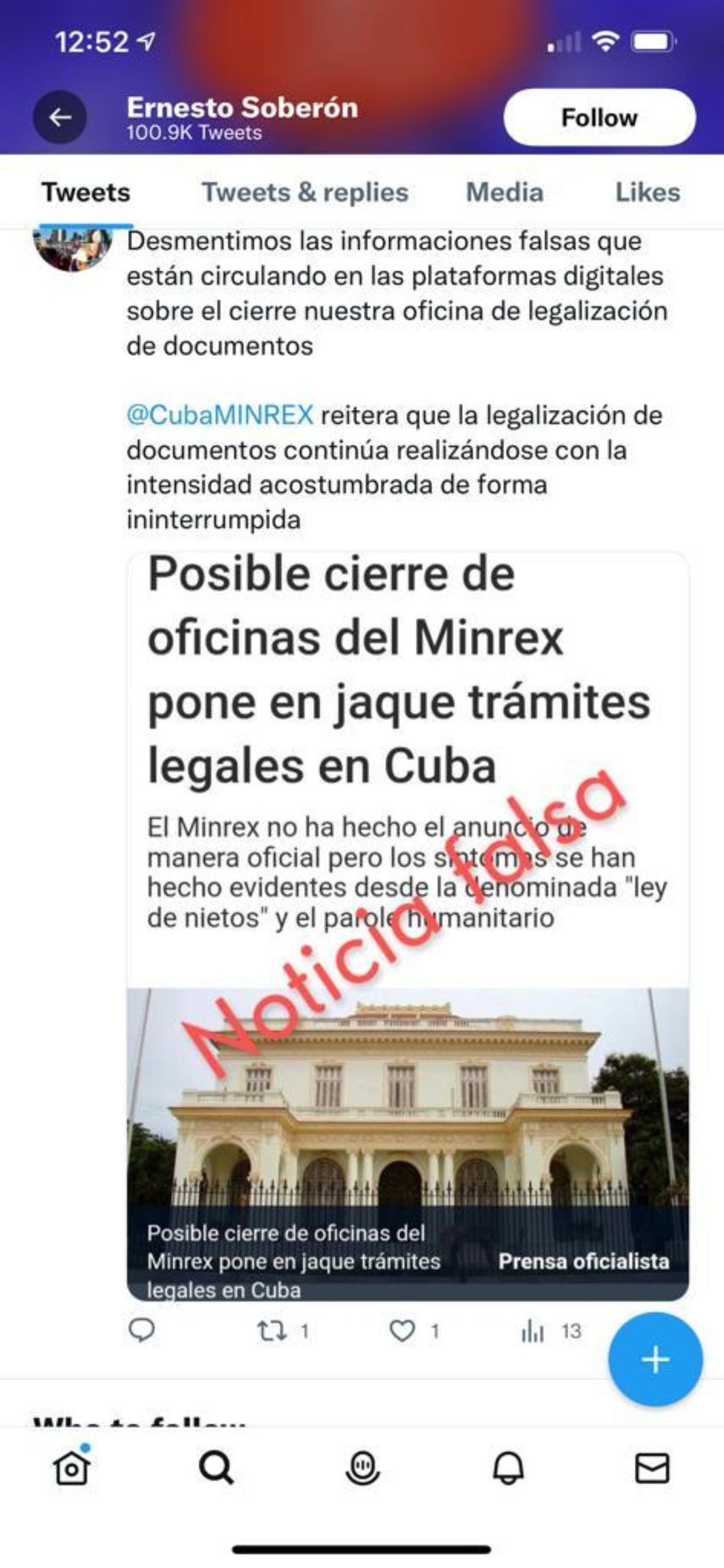 Cuba: desmentido del MINREX sobre cierre, sí es Fake News