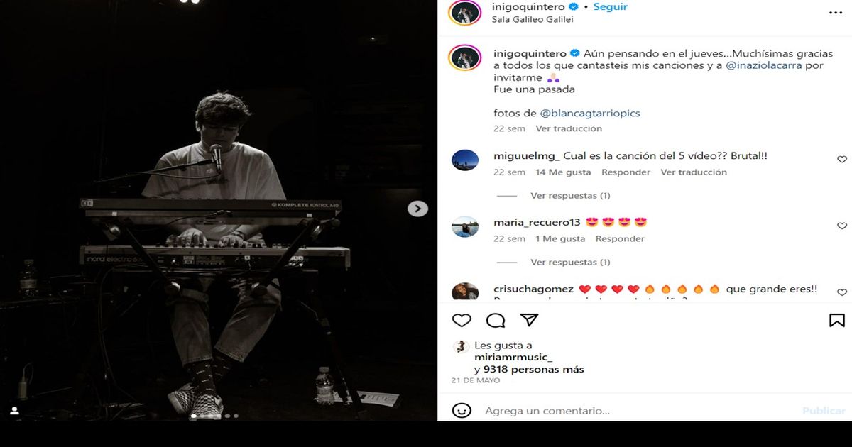 Español Iñigo Quintero lidera lista mundial de Spotify con Si no estás